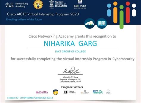 niharika garg on linkedin cisco ciscointernship virtualinternship cybersecurity lnct