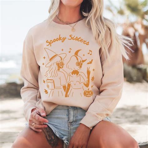 Witchy Besties Halloween Sweatshirt Custom Text Matching Friend