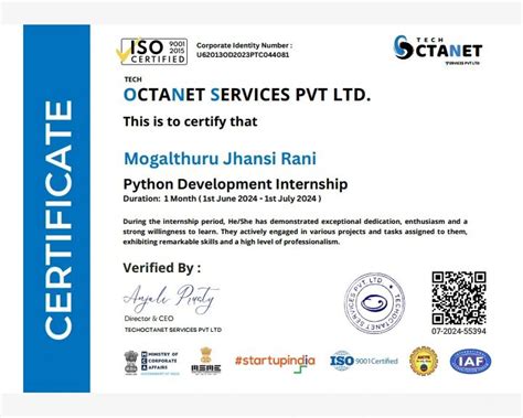 Internship Python Octanetservicespvtltd Jhansi Rani Mogalthuru