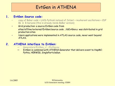 ppt evtgen in athena powerpoint presentation free download id 3695454