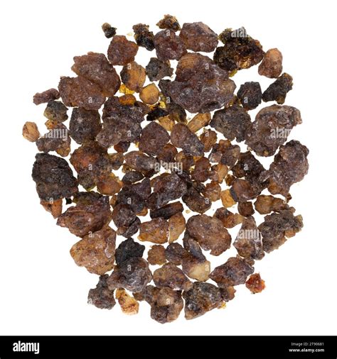 Closeup Of Guggul Resin Commiphora Wightii From Nepal Isolated On