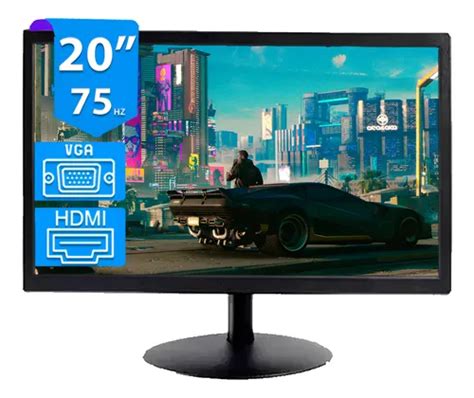 Monitor Led 20 Polegadas Hdmivga 75hz 127220v Widescreen Preto