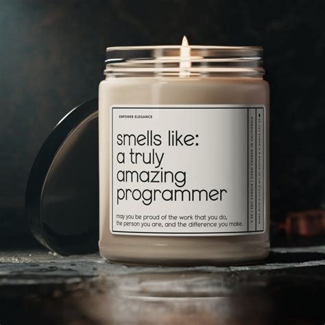 Smells Like A Truly Amazing Programmer Candle Programmer T Coder