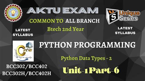 U1p6 Python Programming Btech 2nd Year One Shot Aktu Latest Syllabus Civil Mantraa All