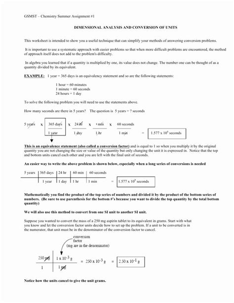 Dimensional Analysis Problems Worksheet Pro Worksheet