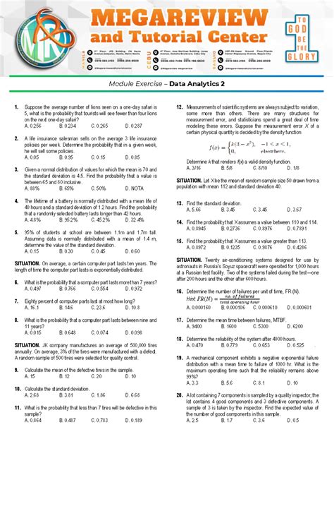 Module Exercise Data Analytics Updated Module Exercise Data Analytics Suppose The