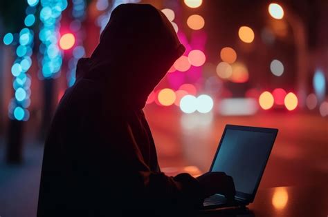 Premium Ai Image Computer Hacker In Hoodie With Obscured Face Hacker