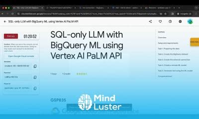Learn SQL only LLM with BigQuery ML using Vertex AI PaLM API GSP835 - Mind Luster