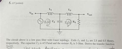 Solved Points The Circuit Above Is A Low Pass Filter Chegg