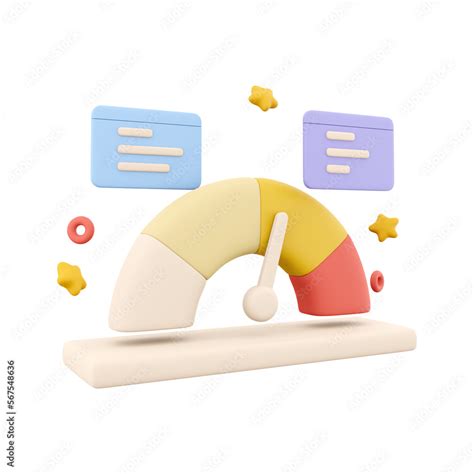 3d Rendering Arrow Point Scale Speedometer Icon 3d Render Icon Performance Pointer Rating Risk