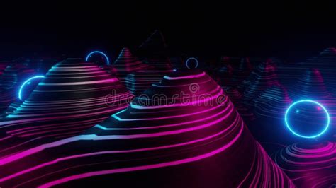 80s retro synth wave style 3d render animation loop stock video video