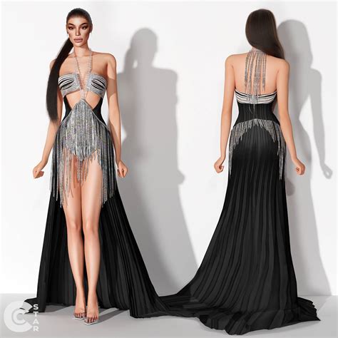 Sequin Fringe Gown Gallery The Sims 4 Create A Sim Curseforge