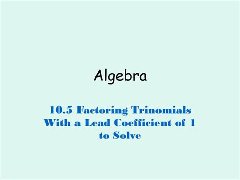 PPT Algebra PowerPoint Presentation Free Download ID