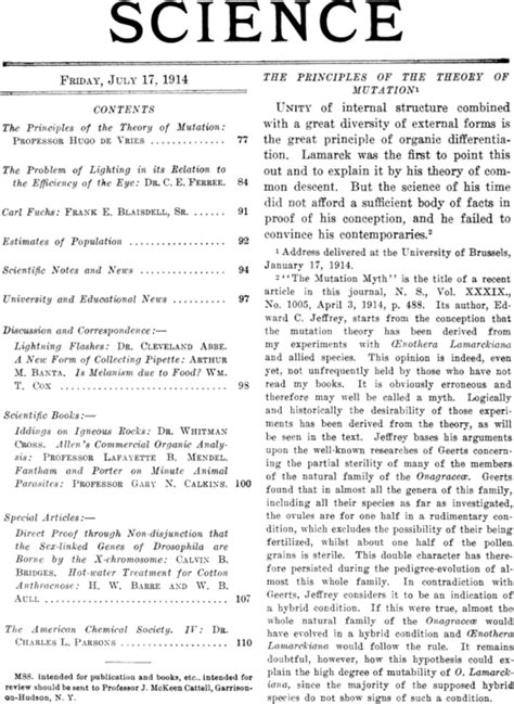 Hugo De Vries Mutation Theory