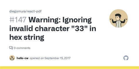 warning ignoring invalid character 33 in hex string · issue 147