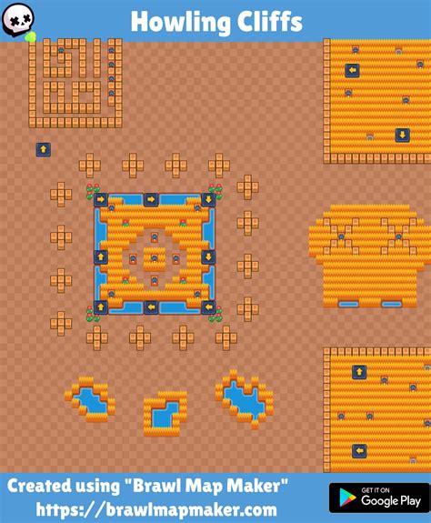 Howling Cliffs Fan Map R Brawlstars
