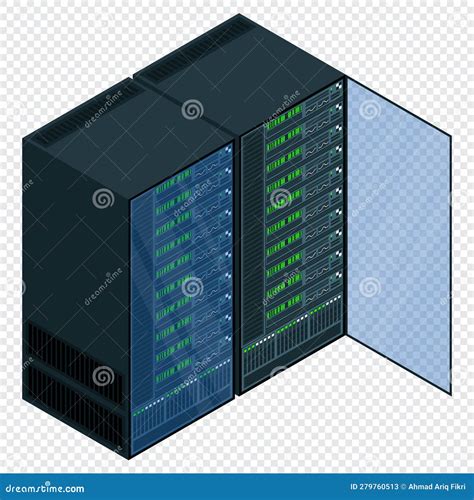 Isometric Server Network Server Room 3d Computer Equipment Storage Database Isometric