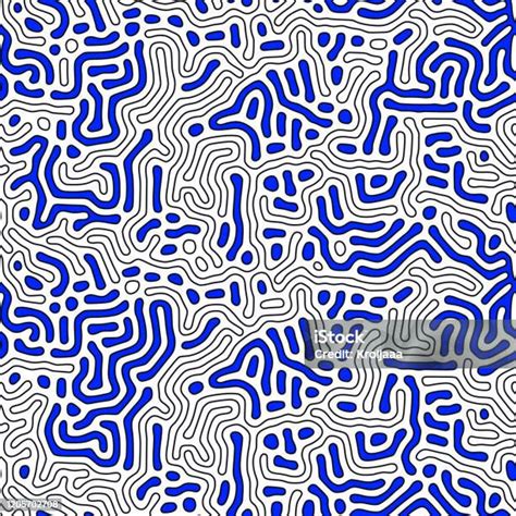 둥근 선이있는 유기적 배경 확산 반응 원활한 패턴 생물학적 모양의 선형 설계 흑백의 추상 벡터 그림입니다 곡선에 대한 스톡 벡터 아트 및 기타 이미지 Istock