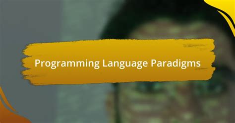 Programming Language Paradigms Quiz Sg