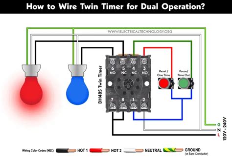 How To Wire Twin Timer For 120v 240v Circuits On Off Delay