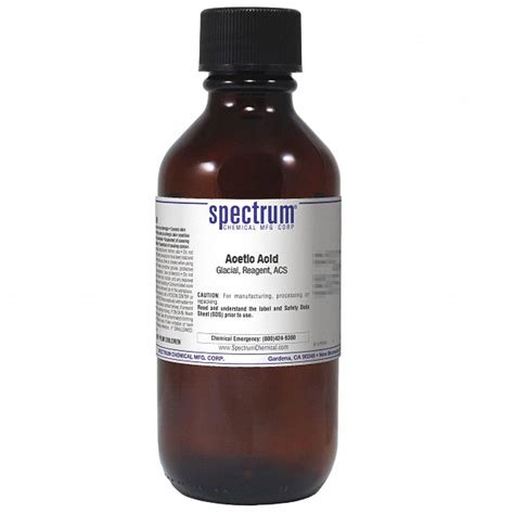Acs 500 Ml Acetic Acid Glacial 6njn8 A1010 500mlgl Grainger