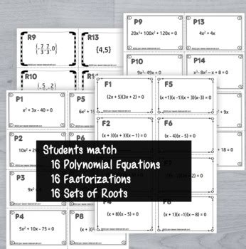 Solving Polynomial Equations By Factoring Triple Match By Joan Kessler