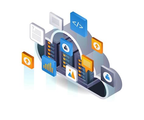 Premium Vector Data Cloud Server Technology Infographics 3d
