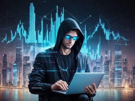 Premium Photo Hacker Using Computer With Stock Charts And Business Statistics Hologram Hacking