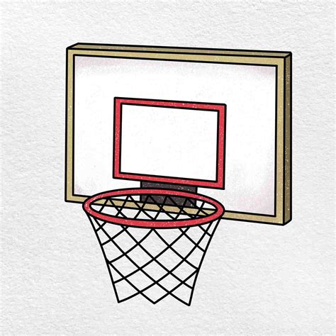 How To Draw A Basketball Hoop Step By Step Pictures