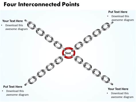 Business Powerpoint Templates Four Interconnected Points Editable Sales