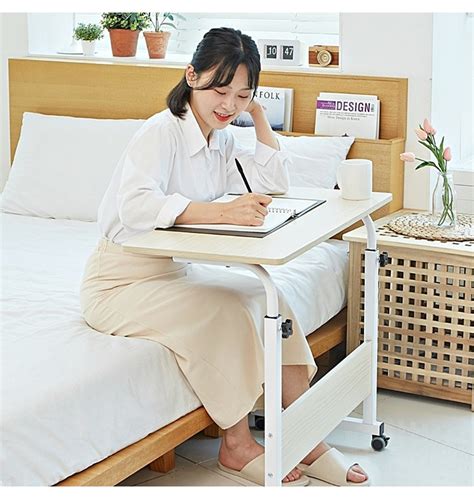 이동식 쇼파 침대용 사이드 테이블 미니 간이 책상 침대 위 높낮이조절 보조 60x40 티몬
