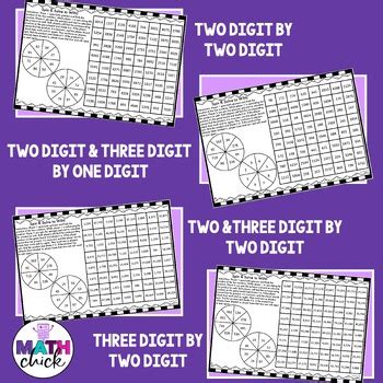 Whole Number Multi Digit Multiplication Partner Game Four Different Levels