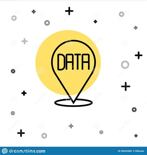 Black Line Data Analysis Icon Isolated On White Background Business