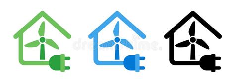 Windmill Powering Home House Electricity Green Energy Eco Friendly Power Generator With Leaf