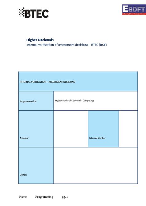 Unit 01 Programming Assignment Final Higher Nationals Internal