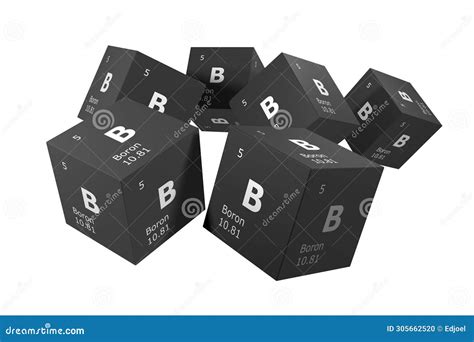 Boron 3d Rendering Of Symbols Of The Elements Of The Periodic Table