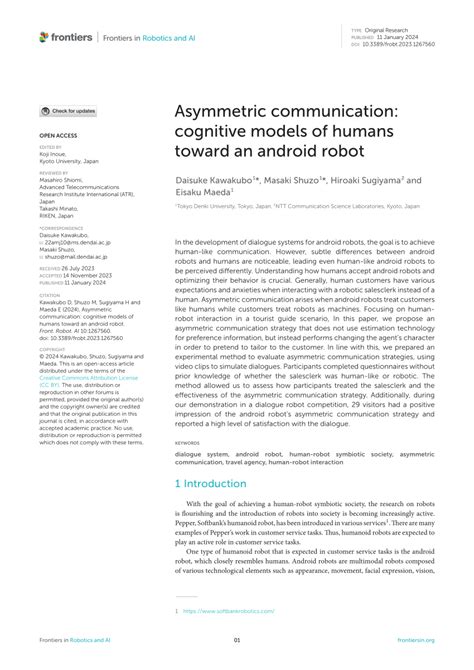 Pdf Asymmetric Communication Cognitive Models Of Humans Toward An