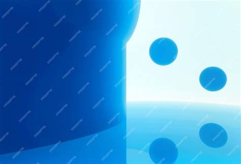 Abstract Blue Spheres Floating In A Gradient Background Premium Ai