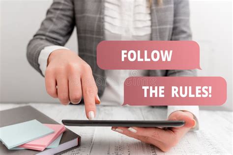 Writing Note Showing Follow The Rules Business Photo Showcasing Go