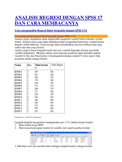contoh judul penelitian yang menggunakan analisis regresi linear