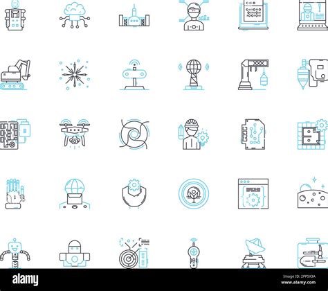 Architect Linear Icons Set Design Blueprint Structure Blueprinting