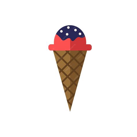 Premium Vector Ice Cream Cone Flat Icon Color Simple Element From
