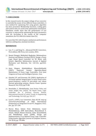 Optimization Of Fuzzy Logic Controller For Luo Converter Using Genetic Algorithm Pdf