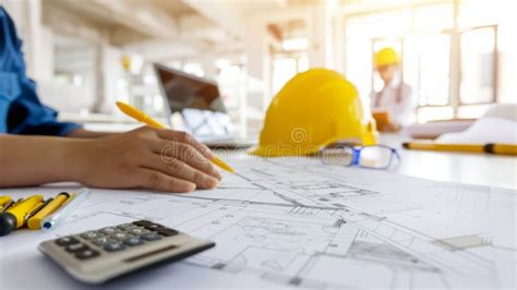 The Architectural Construction Plan Ai Generated Image Stock Illustration Illustration Of Desk