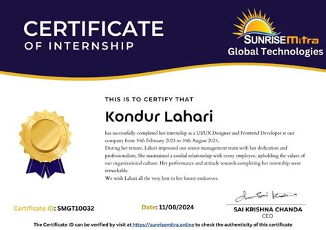 Kondur Lahari On Linkedin Internship Uiux Frontenddevelopment Webdevelopment Grateful