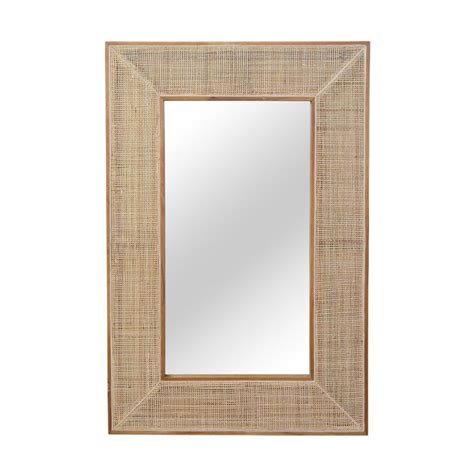 Morelia Solid Mindi Wood Rattan Rectangular Mirror Frame