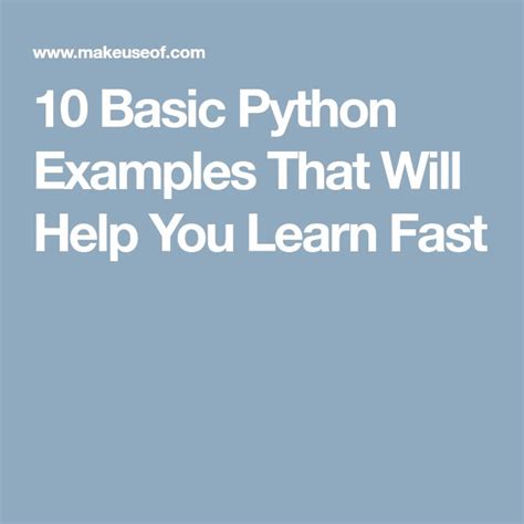 The Words 10 Basic Python Examples That Will Help You Learn Fast