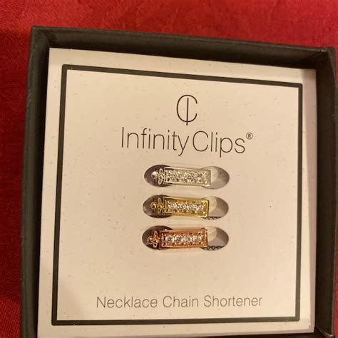 Infinity Clips Necklace Shortener Large Silver Or Rhodium W Security