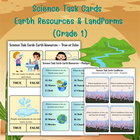 Science Task Cards Earth Resources And Landforms Grade 1 By Tigerdaddy4