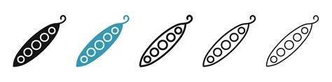 Peapod icon set in black and blue colors 47319627 Vector Art at Vecteezy